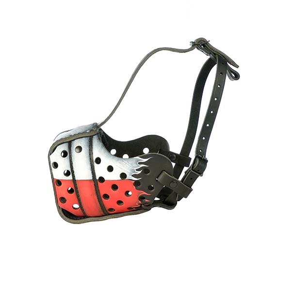 Stylish Polish Flag Handpainted Leather Dog 【Muzzle】 : K9 Equipment: K9 ...